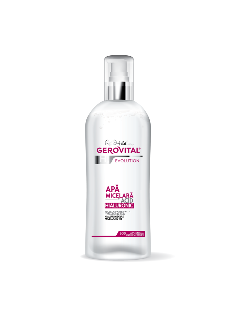 Apa micelara, apoi fiola , după care crema cu acid hialuronic si ...