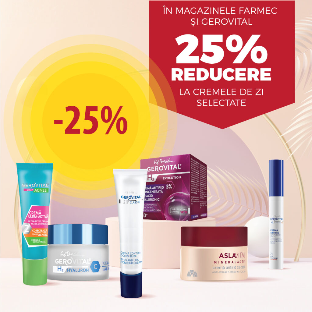 Promoțiile lunii în magazinele Farmec și Gerovital — FARMEC