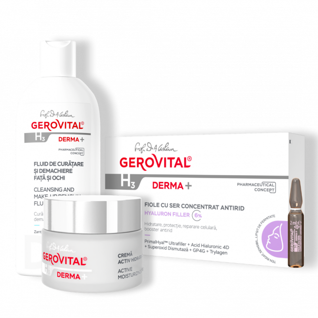 Set Cadou Dermatocosmetice Gerovital H3 Derma+: Cremă Activ Hidratantă ...