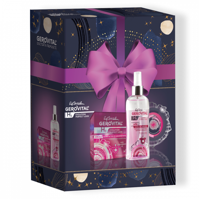 Casetă Cadou Gerovital H3 Evolution Perfect Look: Cremă și Apă Micelară