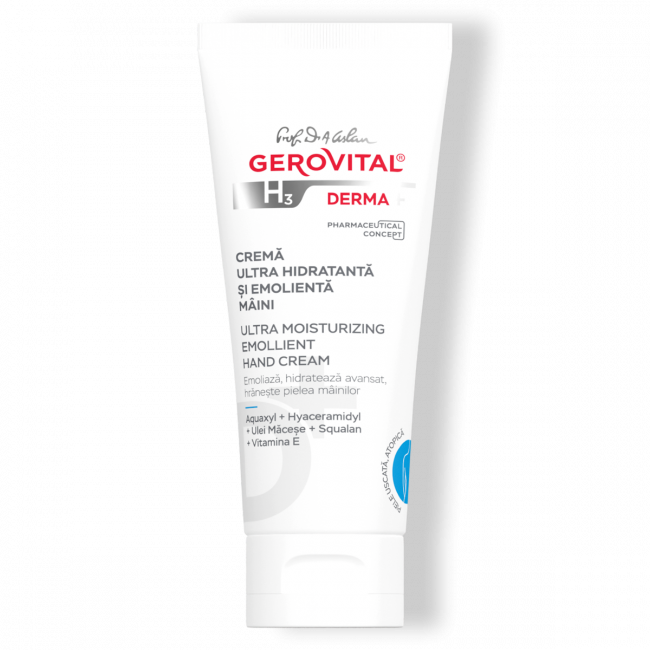 Cremă de mâini hidratantă cu ulei de măceșe | Gerovital H3 Derma+