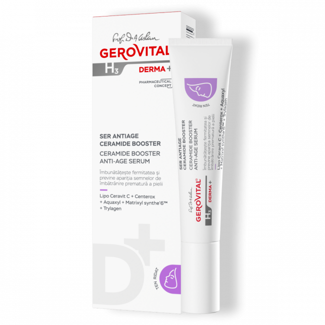 Ser anti age cu ceramide pentru fermitate | Gerovital H3 Derma+