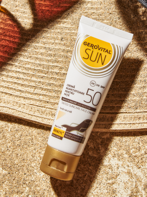 Cremă nuanțatoare față SPF 50 cu pigmenți naturali | Gerovital SUN