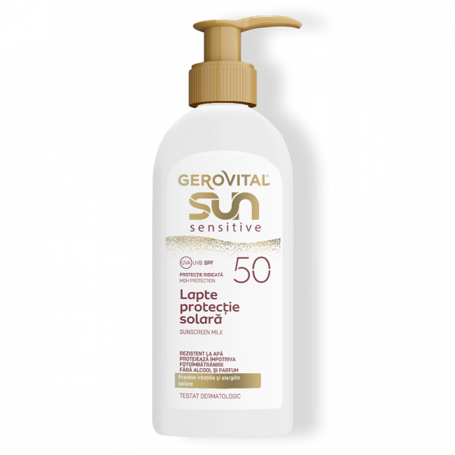 Lapte Protecție Solară SPF50 Sensitive – Protecție Ridicată, Gerovital ...